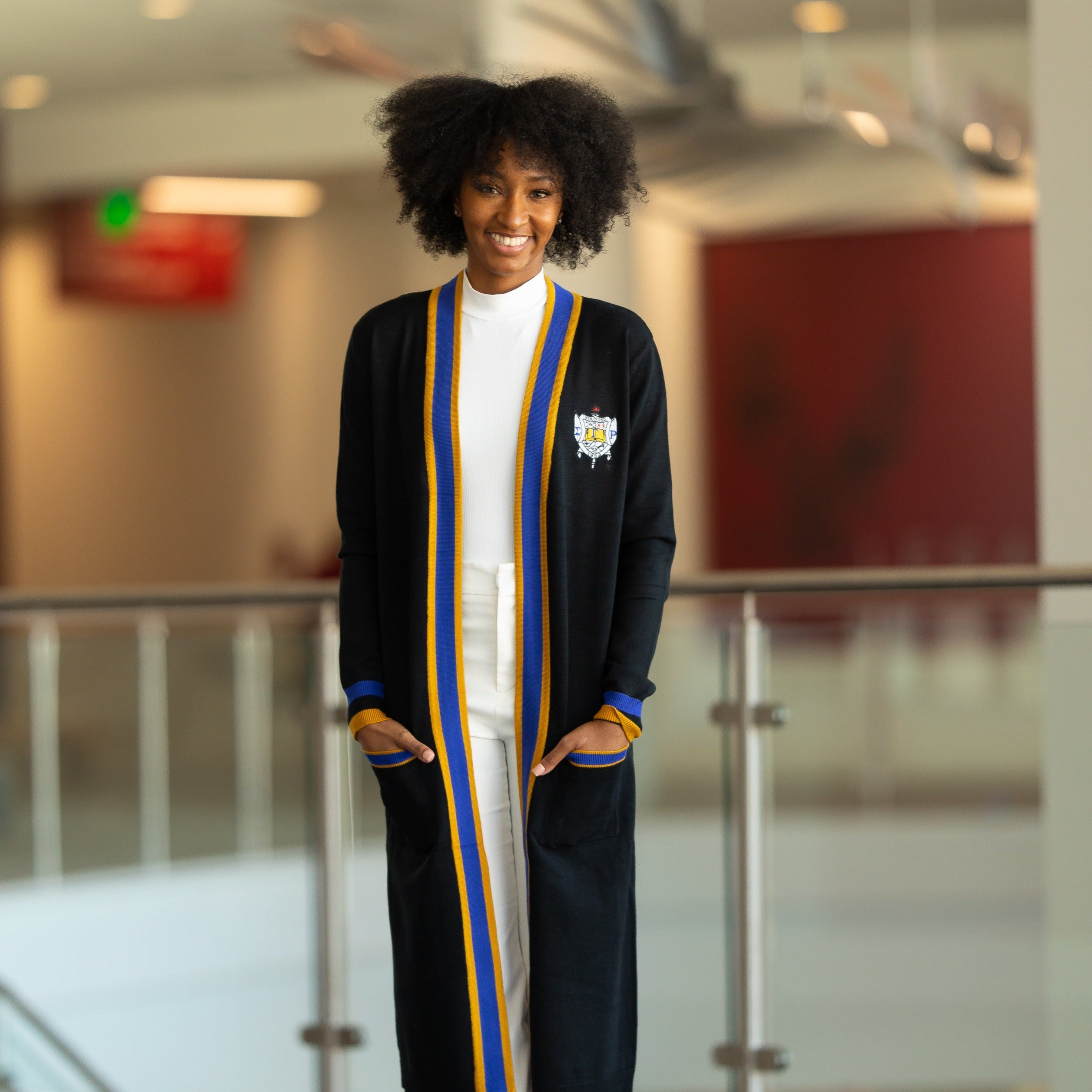 SGRHO Long Black Cardigan – Fashionably Greek